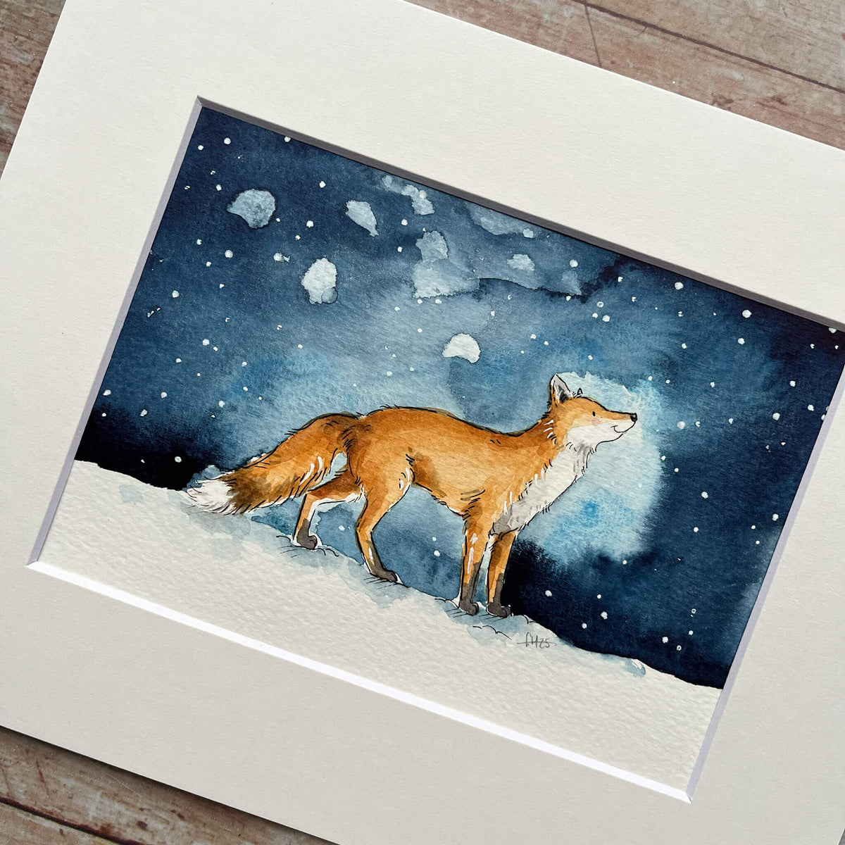 'Ford' the winter fox Original Artwork – Ellie Hooi Illustration