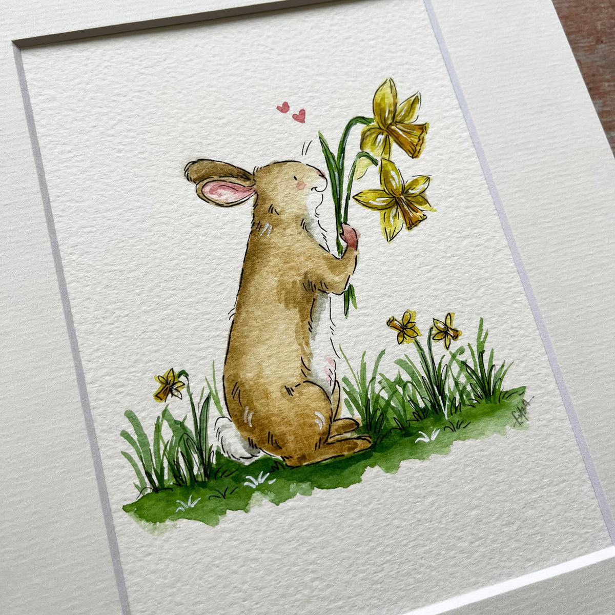 'Rose' the Rabbit Spring Bunny Original Artwork – Ellie Hooi Illustration