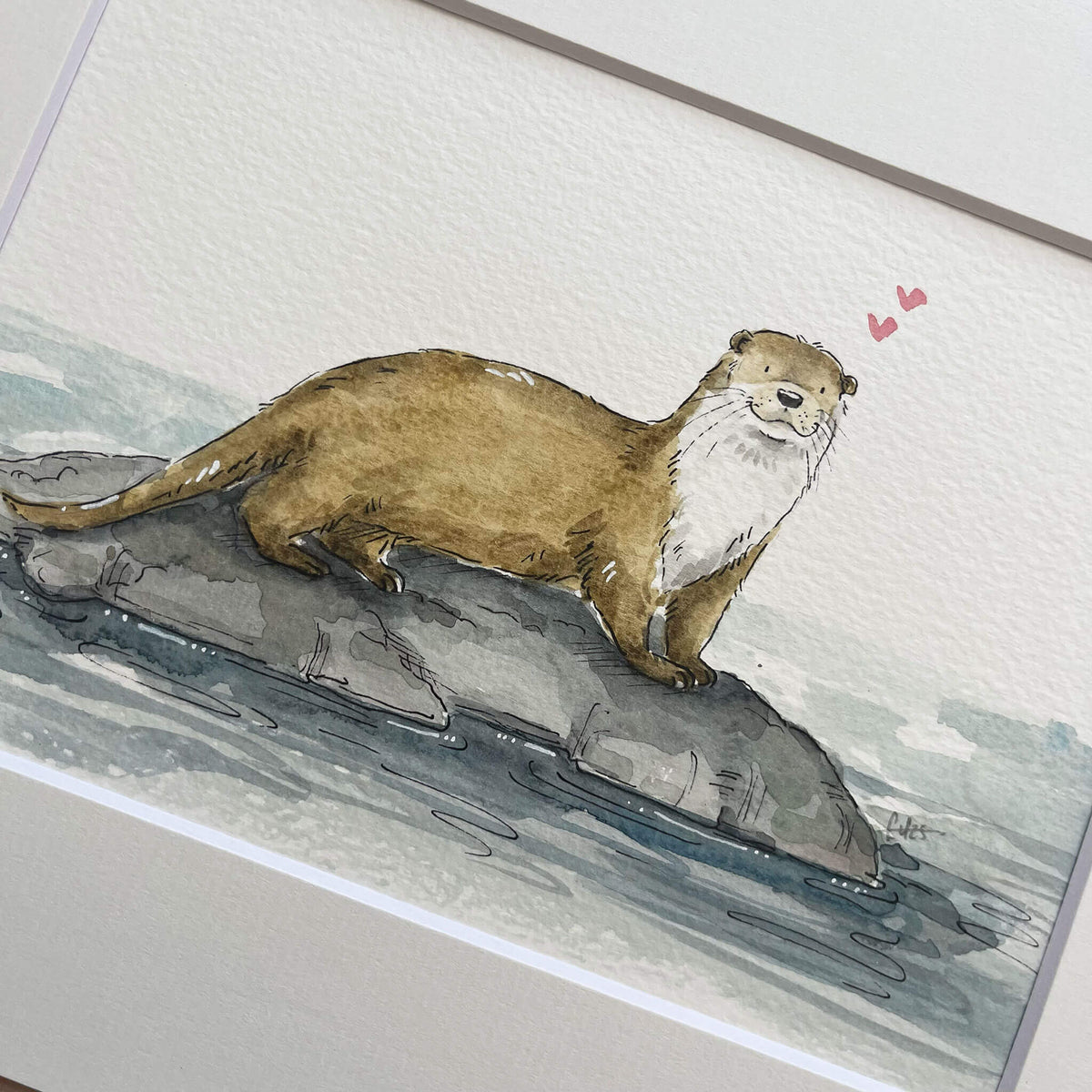 'Oli' the Otter Original Artwork – Ellie Hooi Illustration