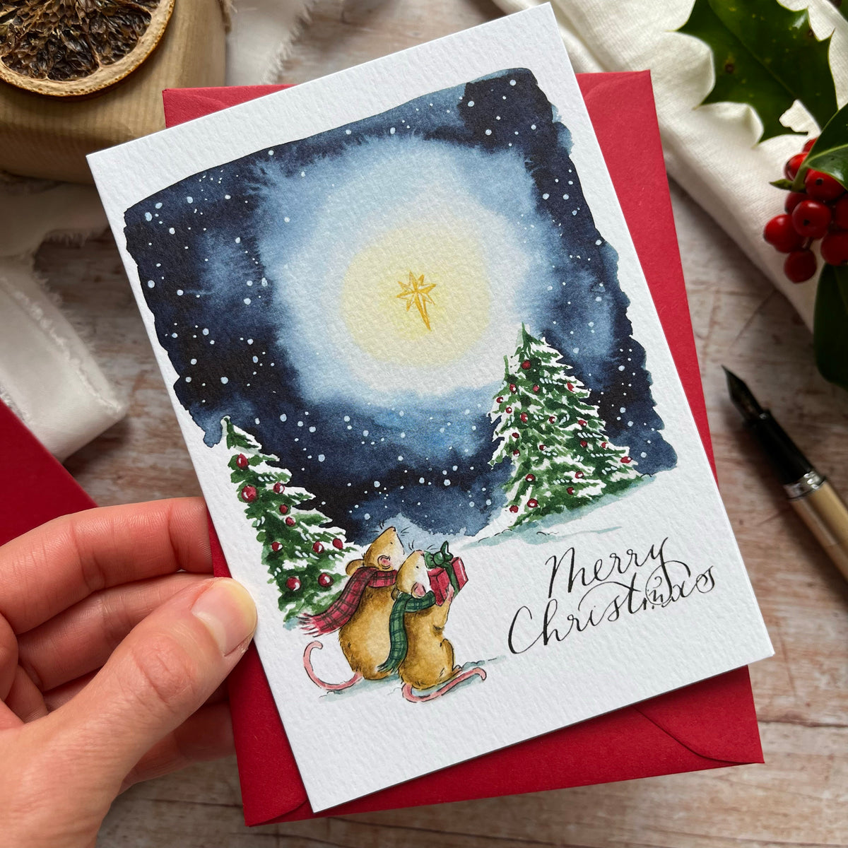 Mice Christmas Card – Ellie Hooi Illustration