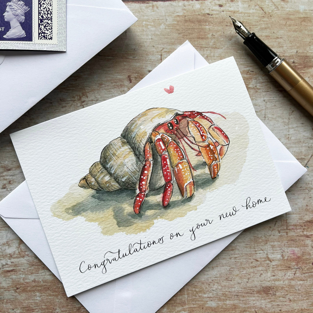 New Home Hermit Crab Card – Ellie Hooi Illustration